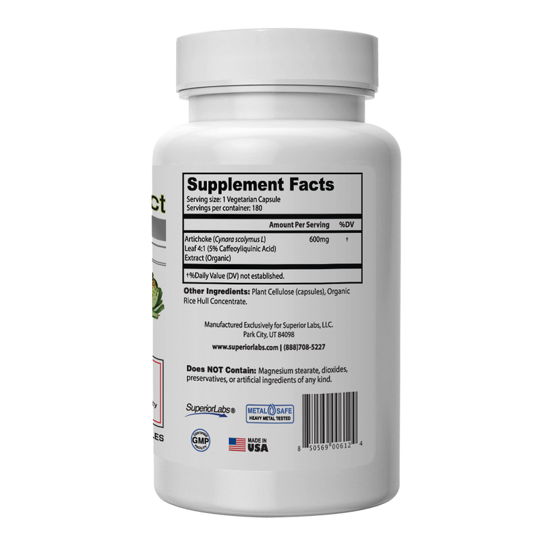 Artichoke Extract Capsules | Artichoke Leaf Extract 600mg - Superior Labs